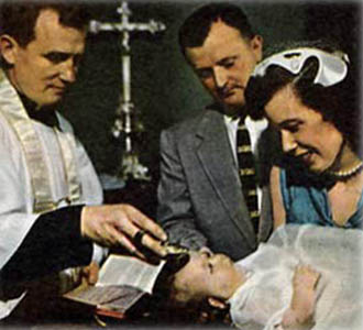Priest Baptizing in 1954
